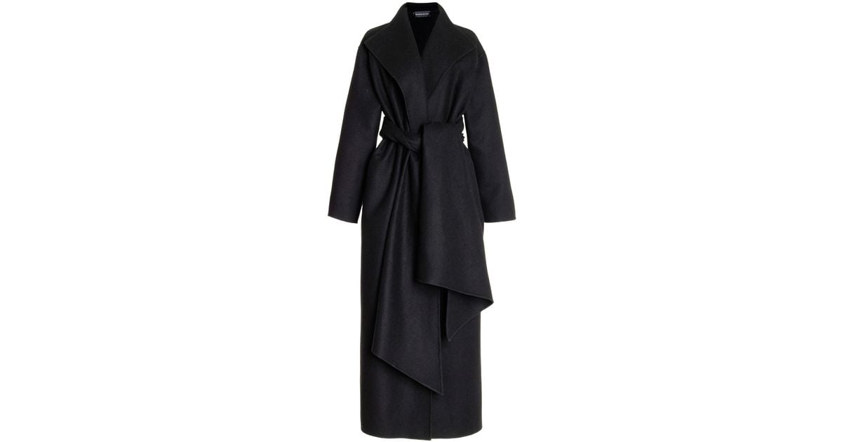Brandon Maxwell The Alden Wool Long Coat in Black | Lyst
