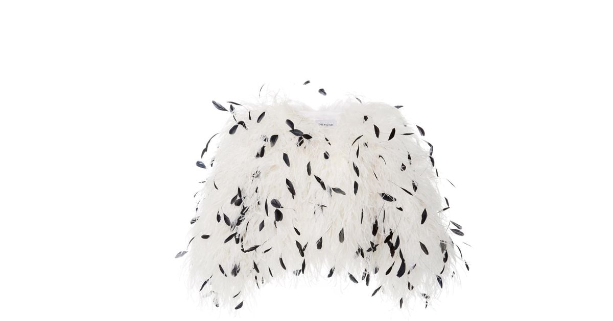 16Arlington Ostrich Feather Jacket in White | Lyst