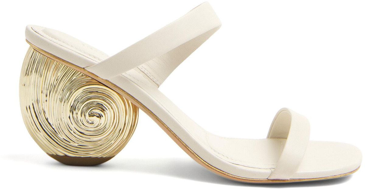 Jonathan Simkhai Marion Leather Shell Heel in White | Lyst UK