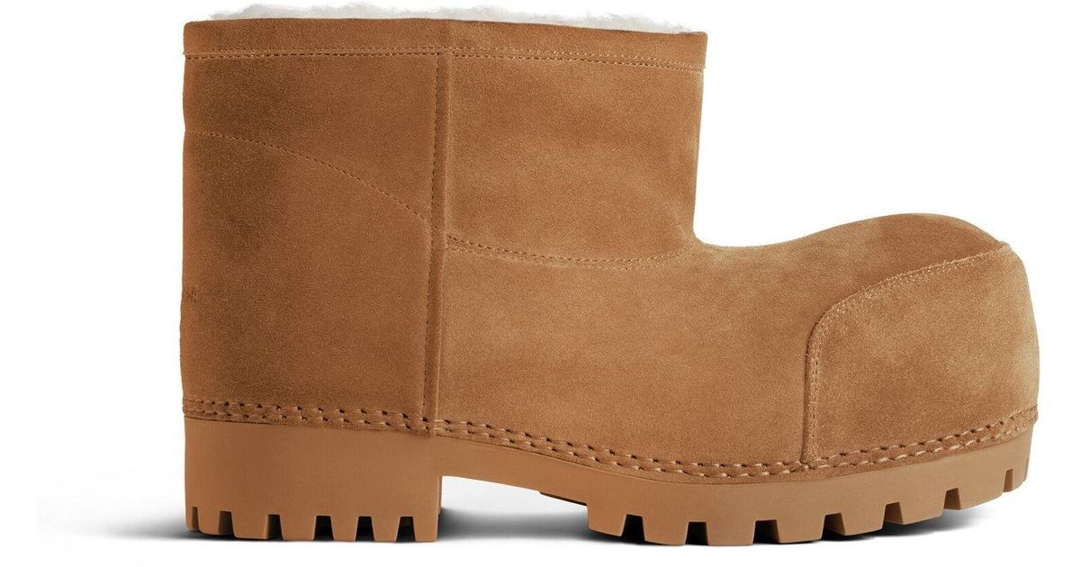 Balenciaga Alaska Suede & Faux-fur Ankle Boots in White | Lyst