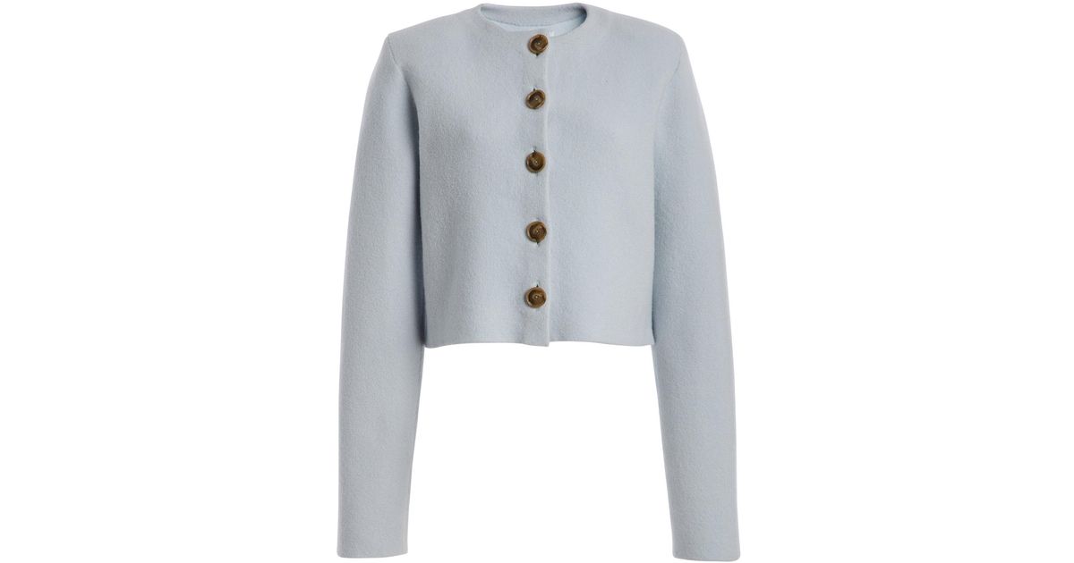 Brandon Maxwell The Ryder Cropped Virgin-Wool Jacket in Blue | Lyst UK