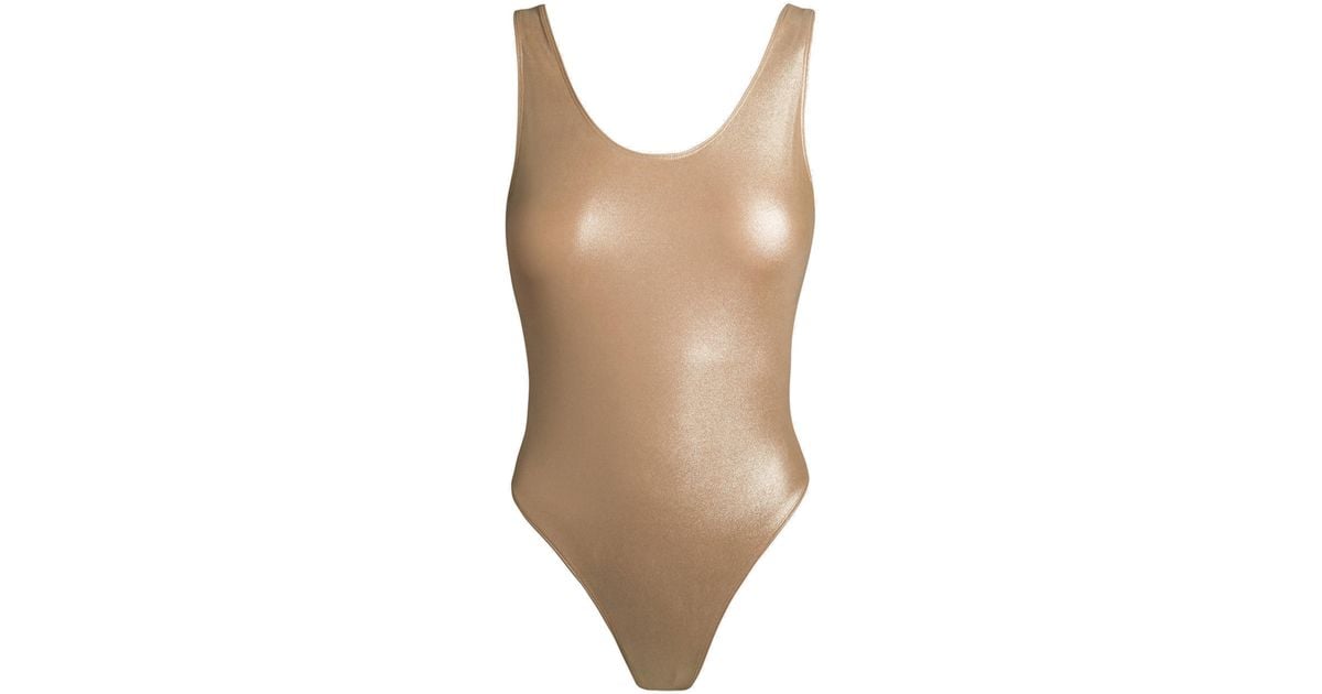 SARA CRISTINA Olympic Swimsuit in Brown | Lyst