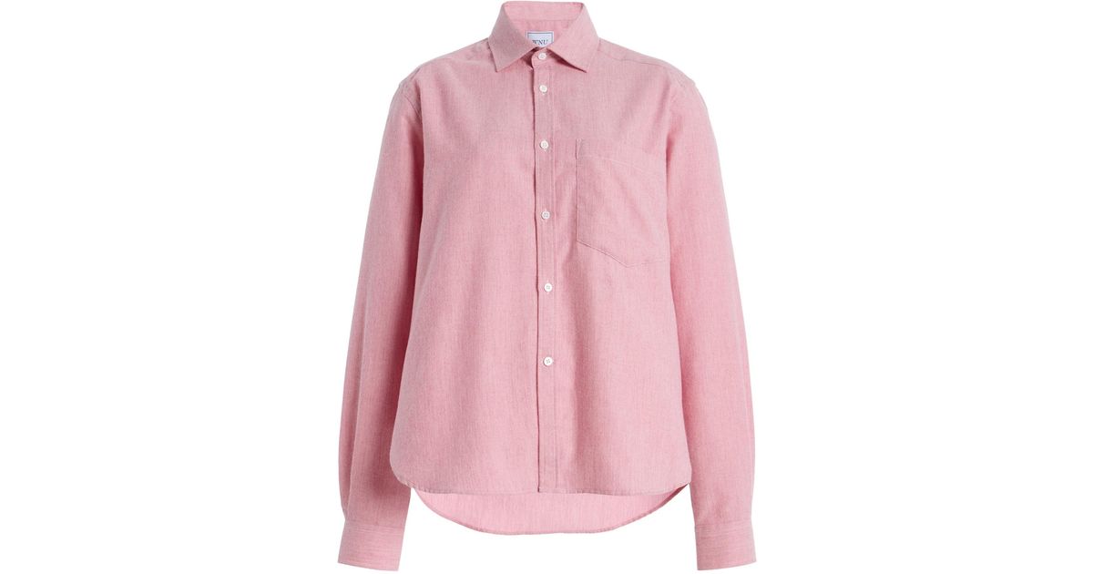 With Nothing Underneath The Classic Cotton-Wool Shirt in Pink | Lyst UK