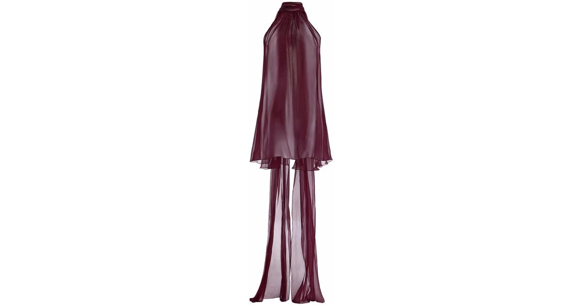 SEV Silk Voile Halter Top in Purple | Lyst