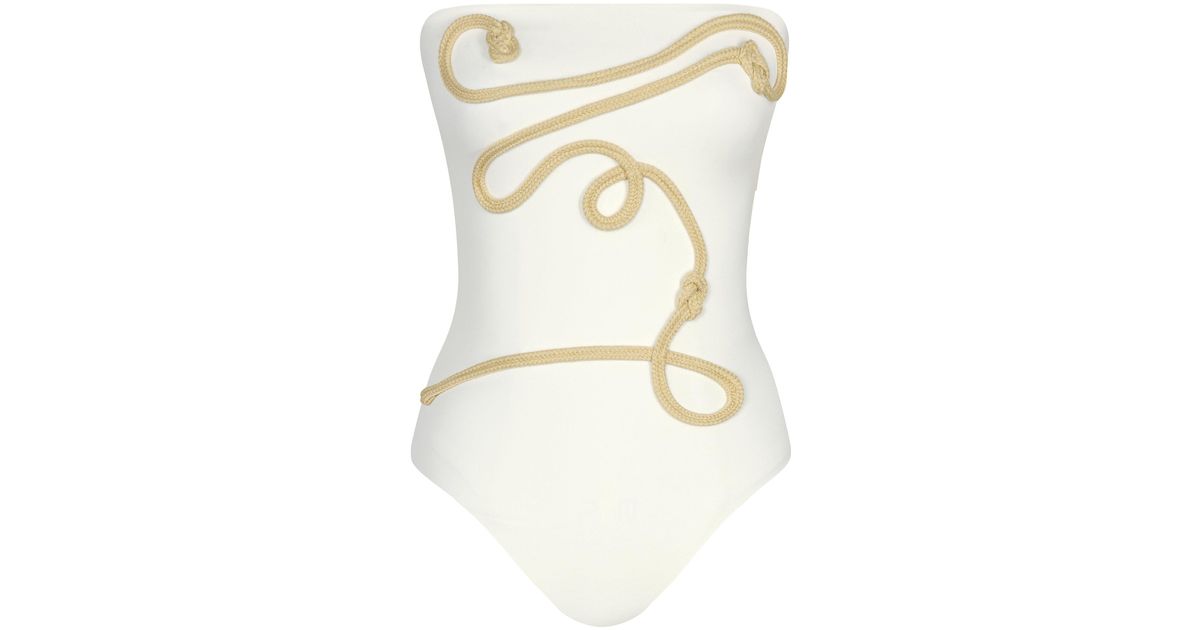 Johanna Ortiz Palmy Textured One Piece Swimsuit In Natural Lyst