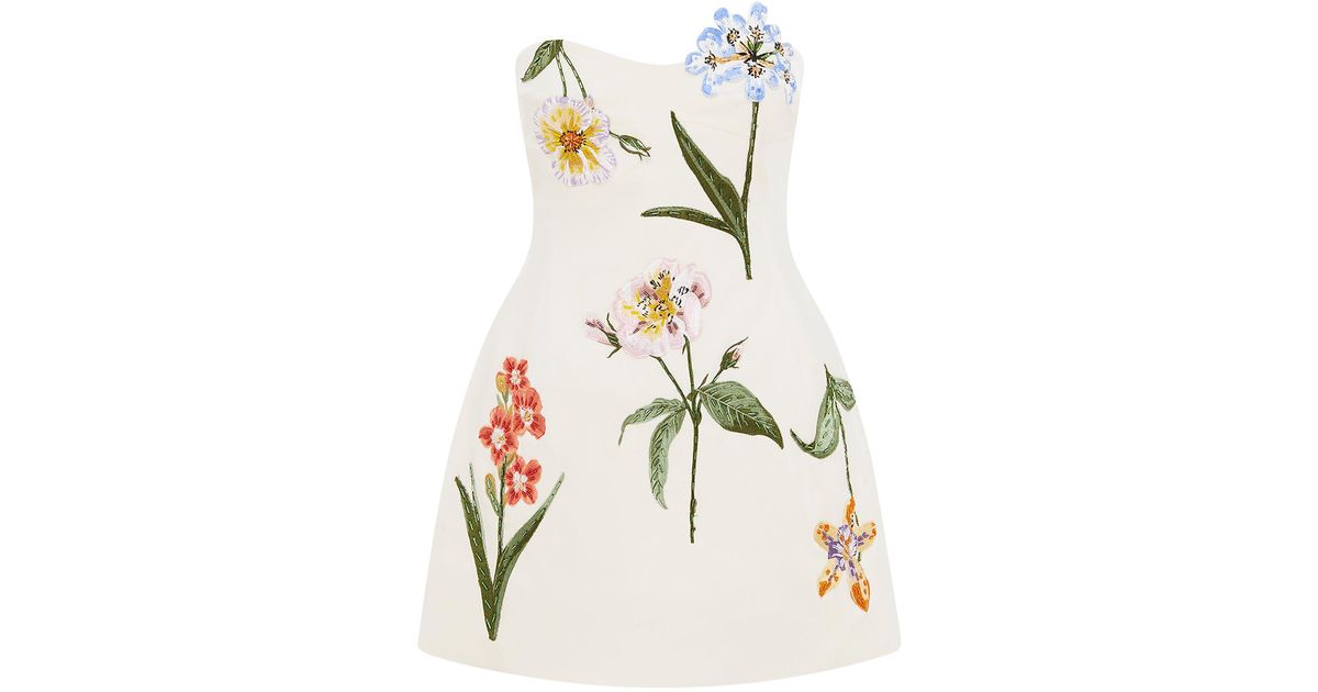 LEO LIN Rosario Embellished Mini Dress in White | Lyst