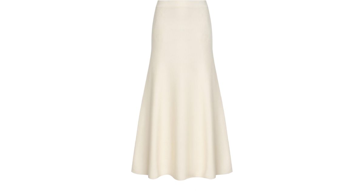 Gabriela Hearst Freddie Wool-Cashmere Midi Skirt in White | Lyst UK