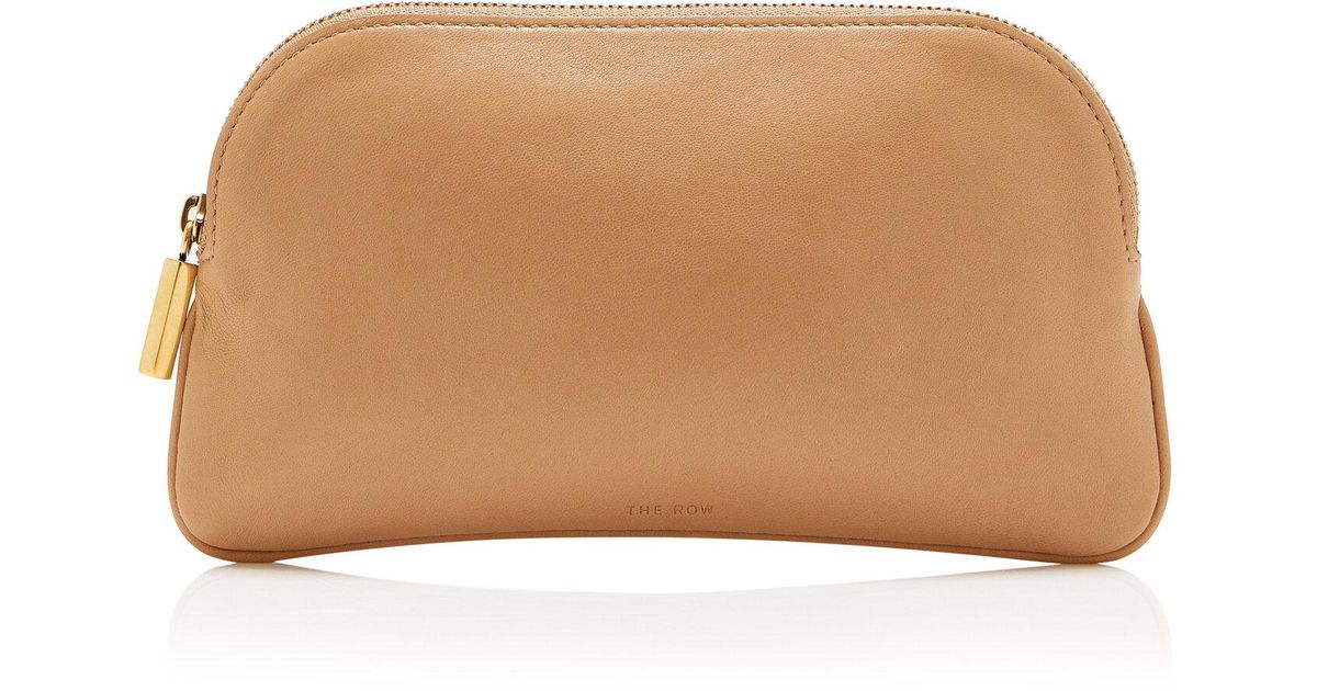 The Row E/W Circle Pouch in Natural | Lyst