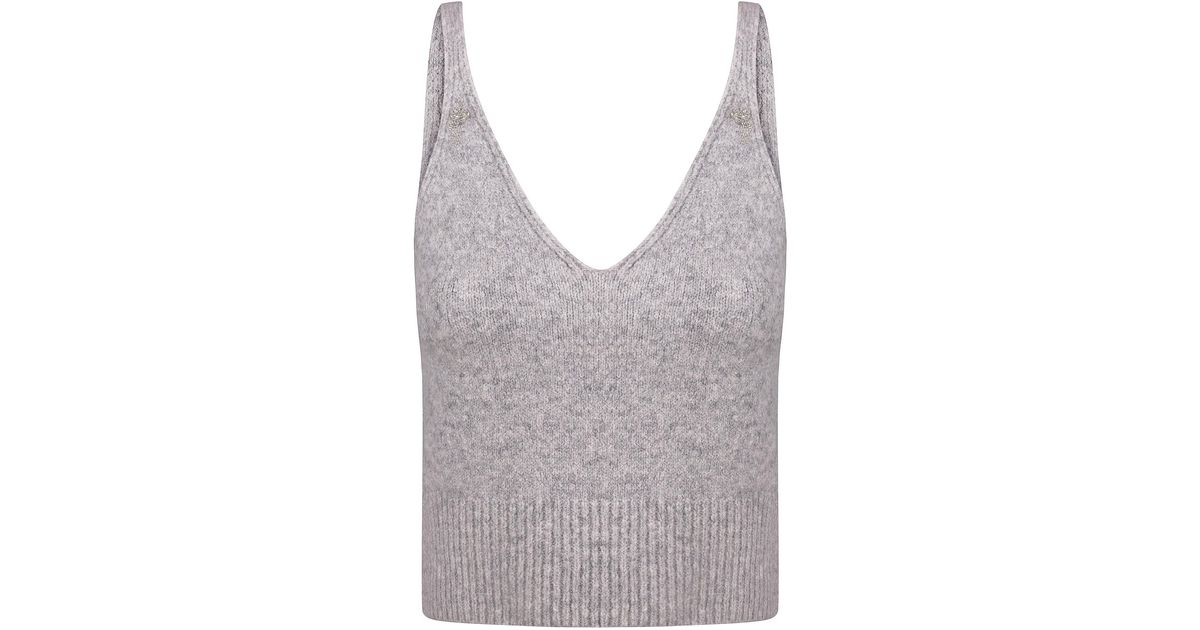 Anna October Mylene Knit Top in Gray | Lyst