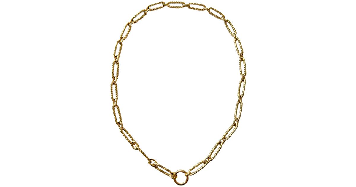 Haute Victoire 18K Twisted Chain Necklace in Metallic | Lyst UK