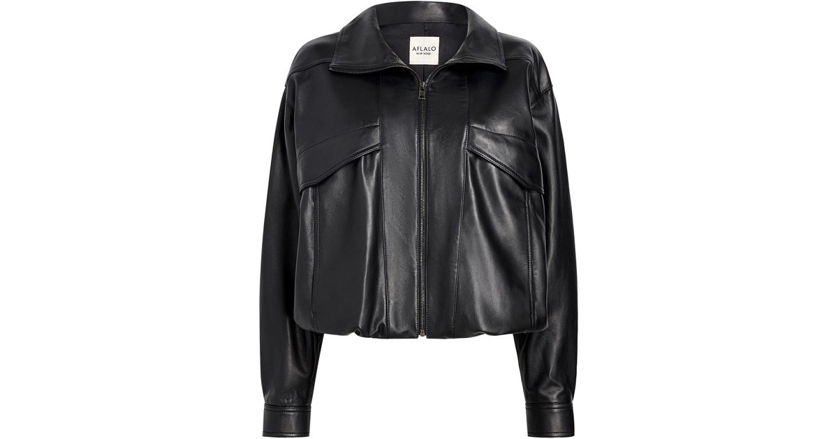 Aflalo Zadie Leather Jacket in Black | Lyst