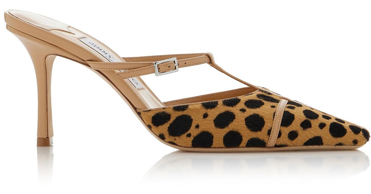 Jimmy Choo X Conner Ives Gloria Cheetah-Print Pony Hair Mules in ...