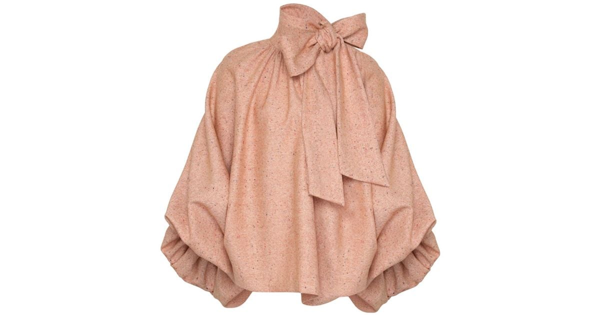 Zimmermann Illustration Oversized Wool-Blend Melange Top in Pink | Lyst