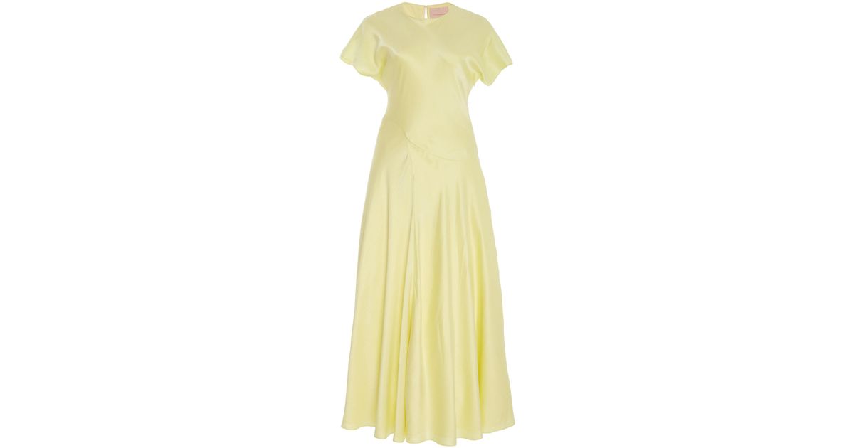 ROKSANDA Adriana Washed Silk Satin Dress in Yellow | Lyst