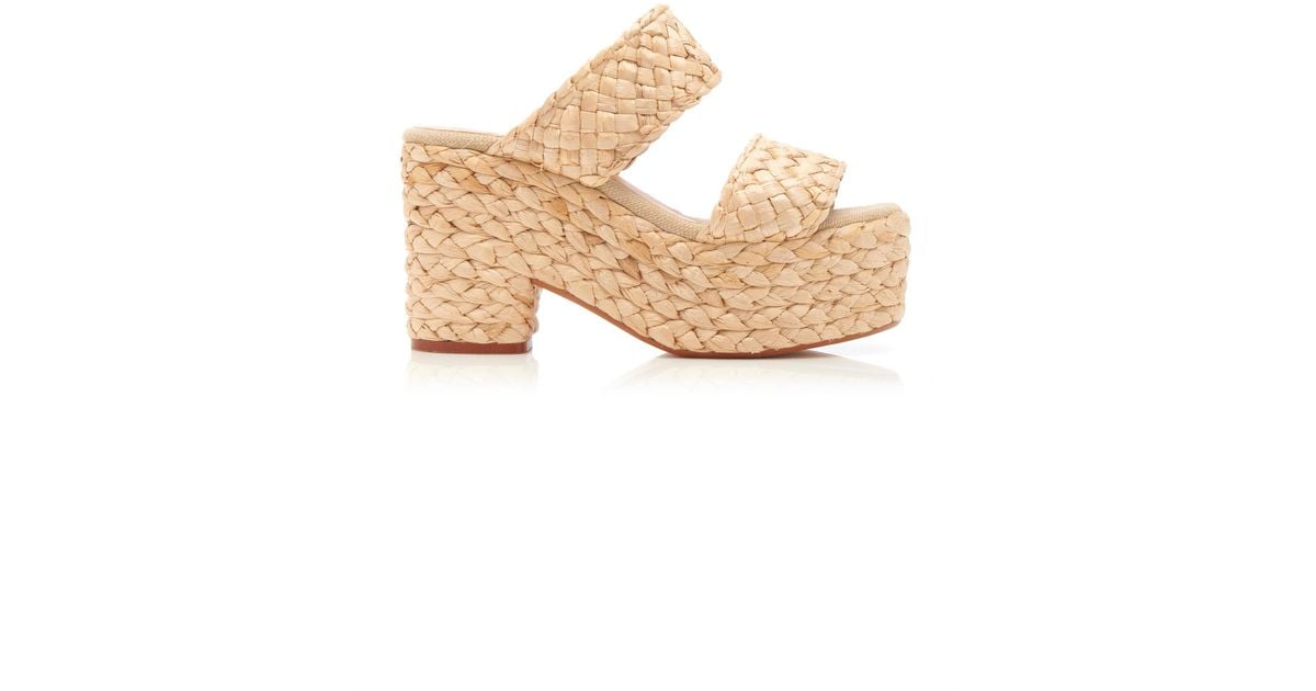 Castañer Raffia Platform Sandals in Natural | Lyst