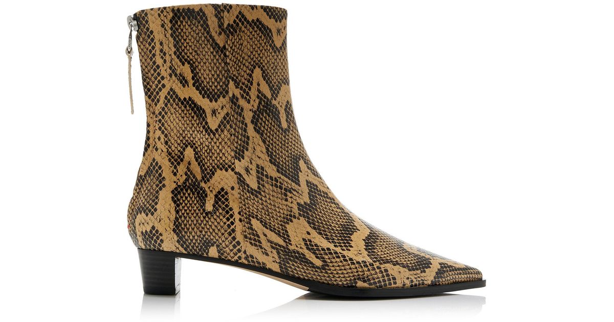 Aeyde Harriet Snake-effect Leather Ankle Boots in Brown | Lyst
