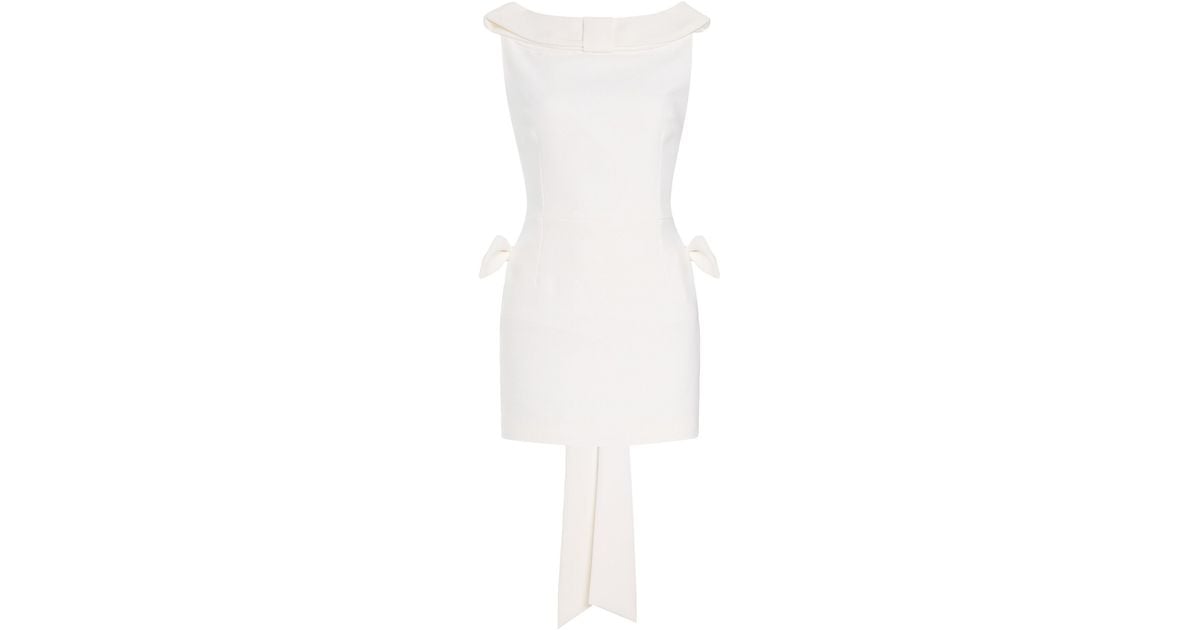 The New Arrivals Ilkyaz Ozel Daphne Train-Detailed Mini Dress in White ...