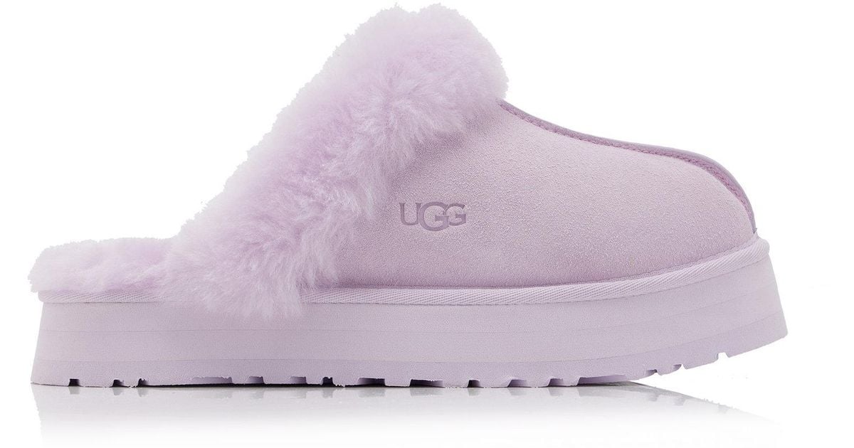 Ugg Disquette Suede Platform Slippers In Purple Lyst