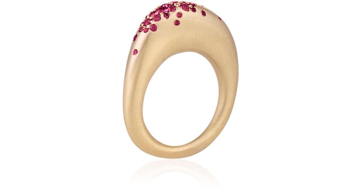 Nada Ghazal Urban Color Thin 18K Diamond Ruby Ring in Metallic | Lyst UK