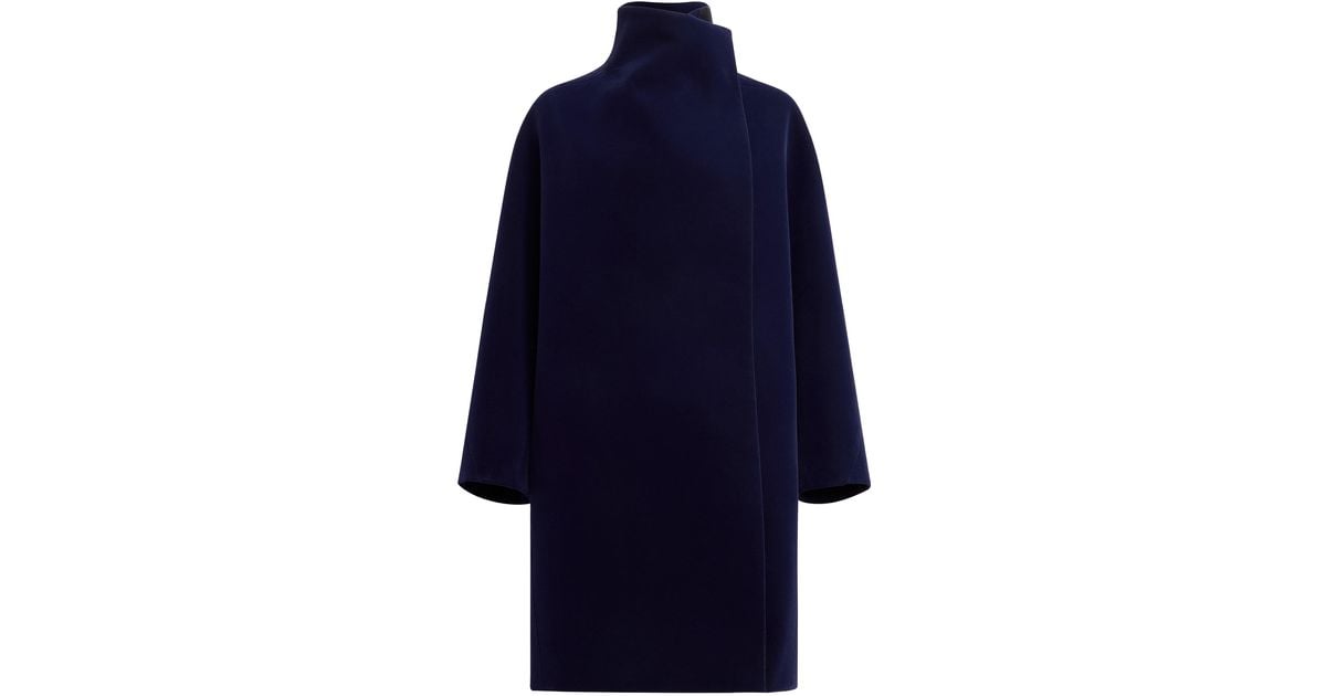 Alaïa Flocked Wool-velvet Coat in Blue | Lyst
