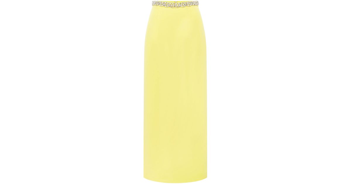 LEO LIN Kyra Embellished Maxi Skirt in Yellow | Lyst UK