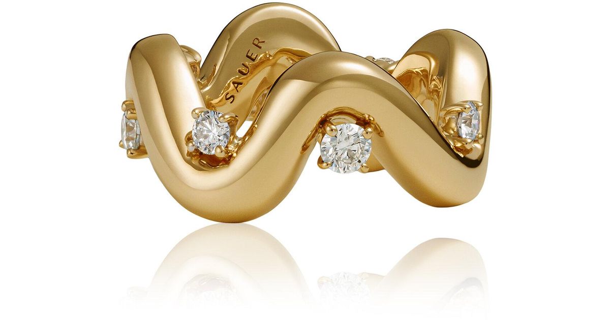 Sauer 18K Nami Ring Diamond in Metallic | Lyst