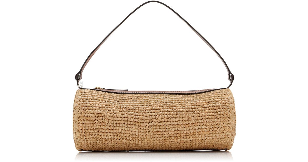 STAUD Mini Taru Raffia Bag in White | Lyst