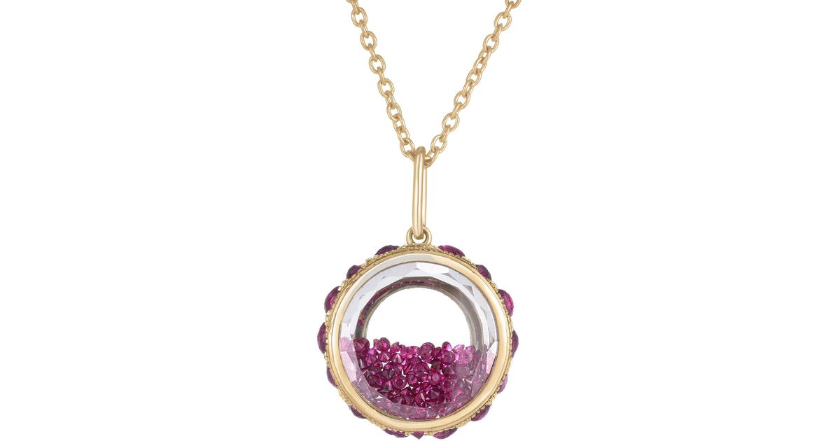Moritz Glik New Core 18K; Ruby; Sapphire Necklace in Pink | Lyst