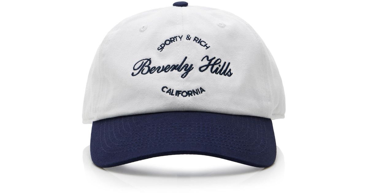 Sporty & Rich Beverly Cotton Baseball Cap in Blue | Lyst UK