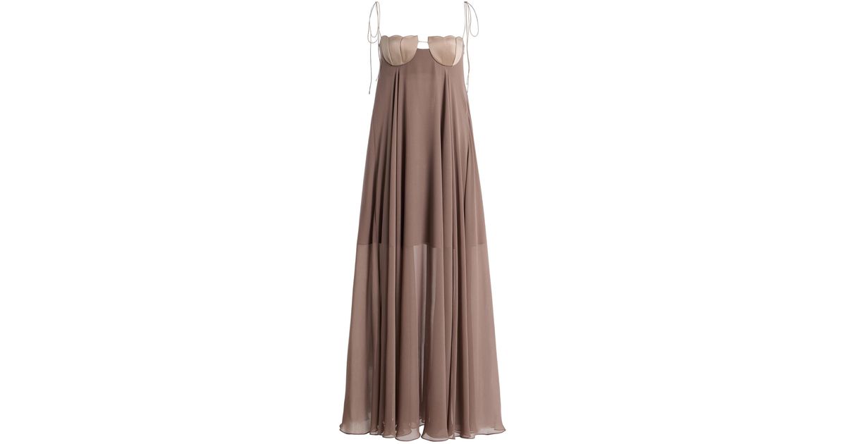 Anna October Solomia Crepe Maxi Dress in Brown | Lyst