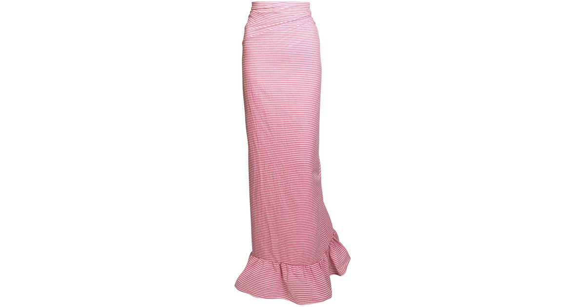 Coniglio Palm Beach Power Ruffled Cotton-Blend Pareo Maxi Skirt in Pink ...