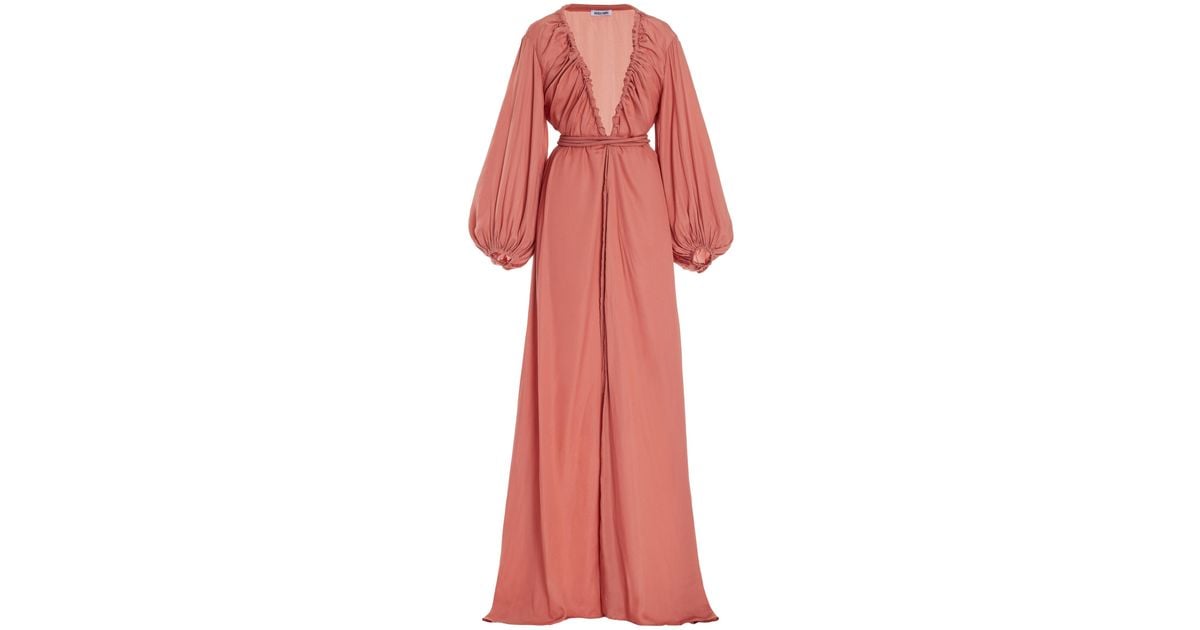 Andrea Iyamah Neema Robe Maxi Dress in Red | Lyst