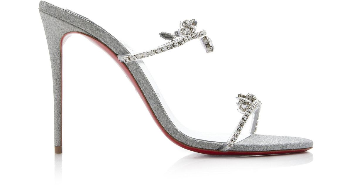 Christian Louboutin Just Queen 100mm Crystal-embellished Leather Pvc ...
