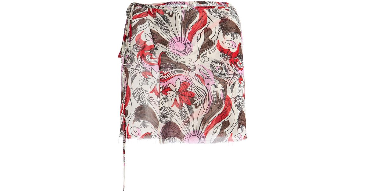 Ziah Visco Mini Wrap Skirt in Red | Lyst