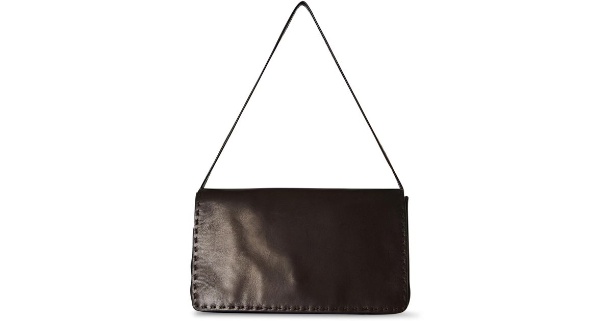 The Row Leather Shoulder Bag in Black | Lyst