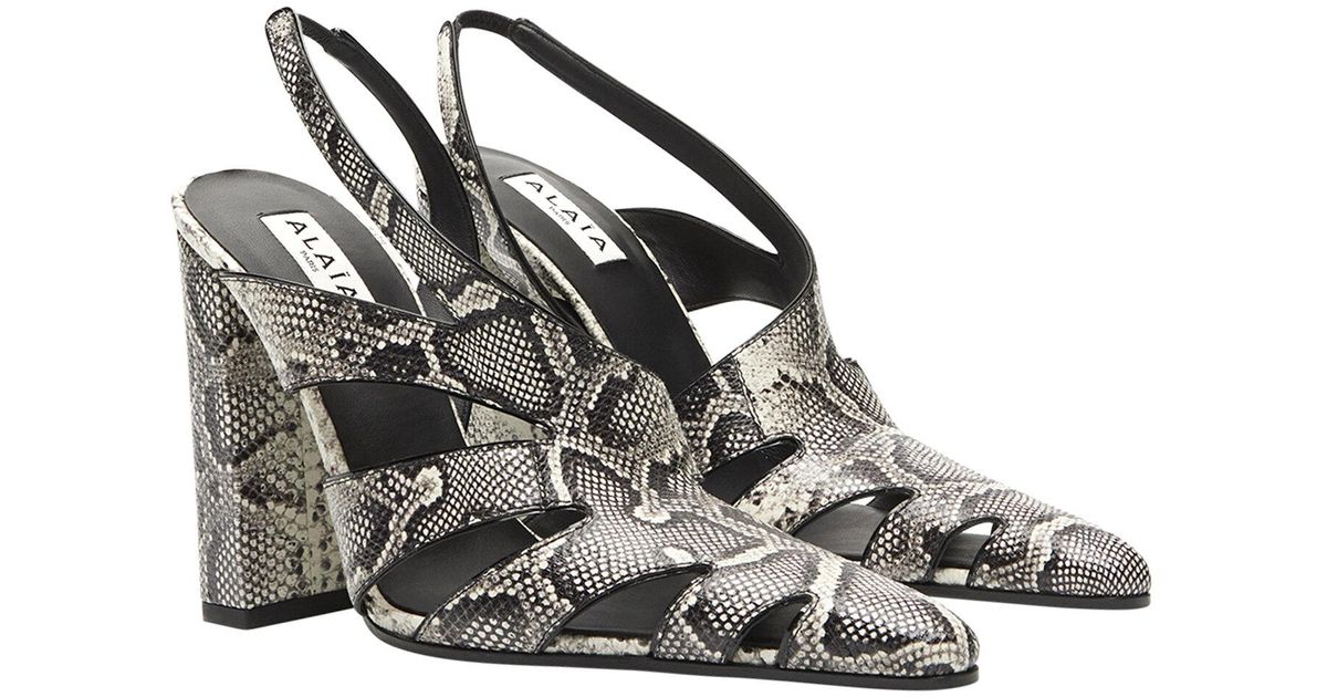 Alaïa Snake-Effect Leather Slingback Pumps | Lyst UK