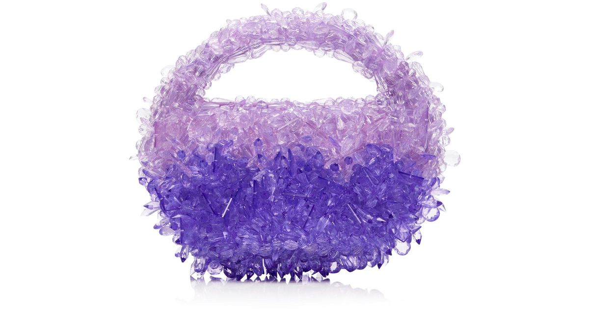 Clio Peppiatt Quartz Beaded Bag in Purple | Lyst
