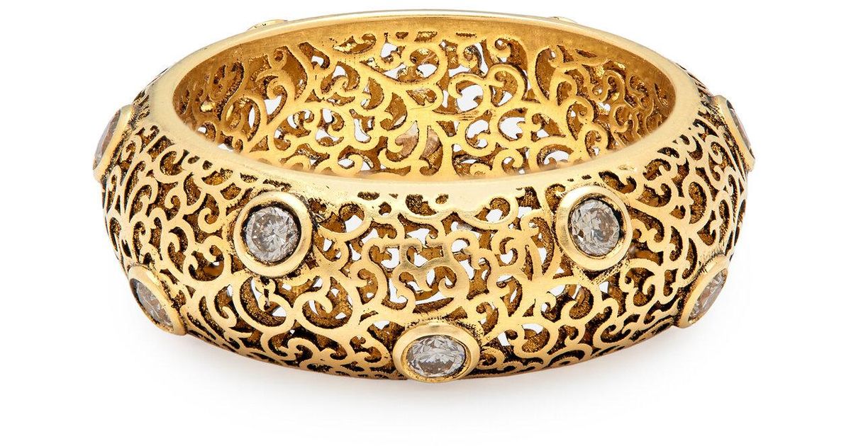 Amrapali Jali 18K Diamond Ring in Metallic | Lyst