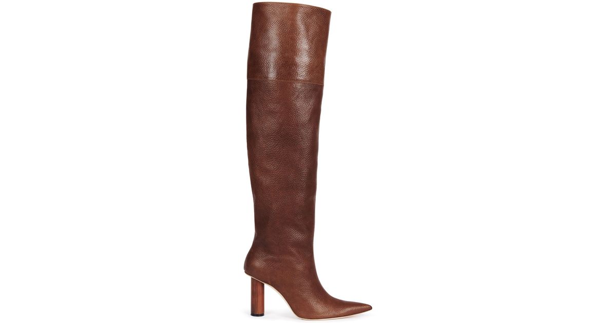 A.W.A.K.E. MODE Maya Over-the-knee Leather Boots in Brown | Lyst