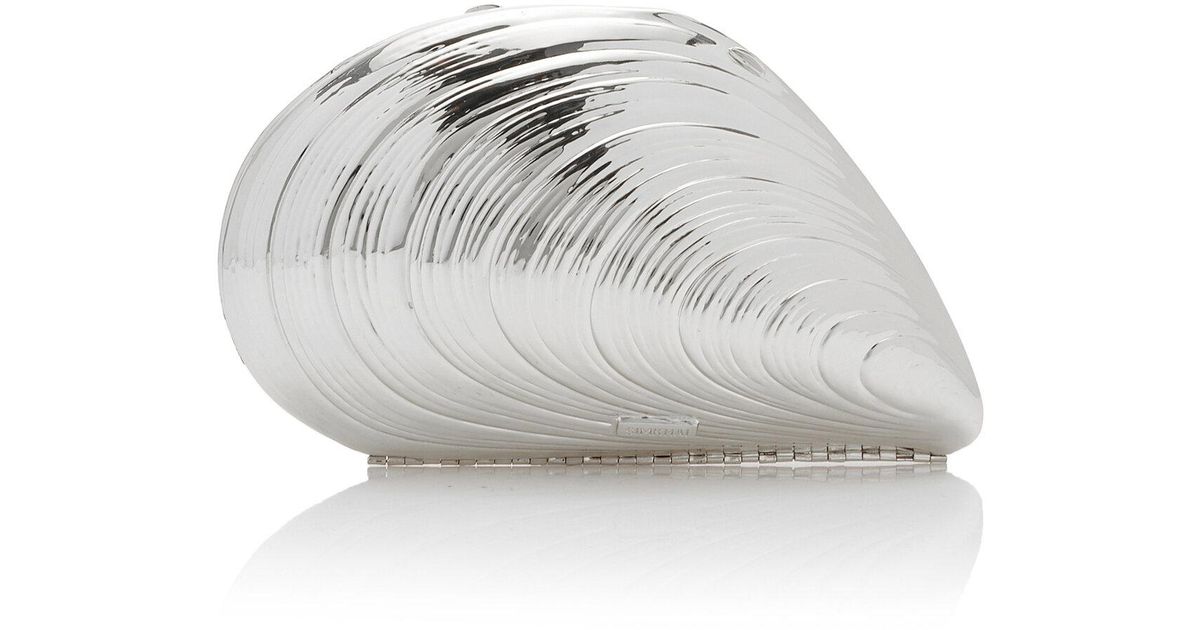 Jonathan Simkhai Bridget Oyster Shell Clutch in White | Lyst