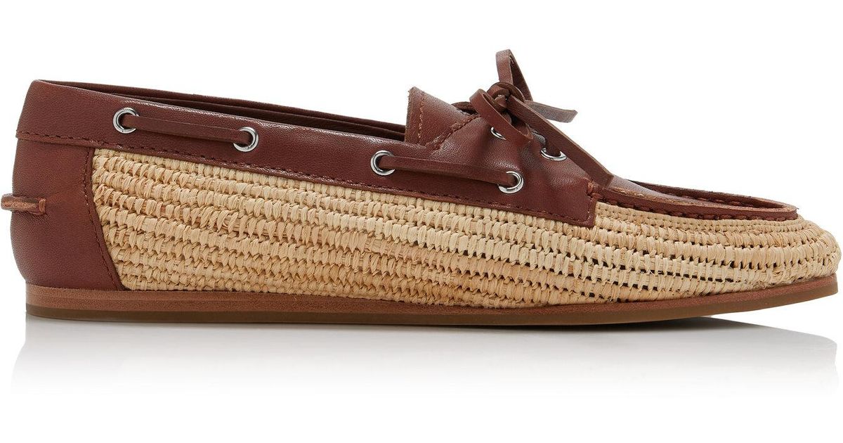 Jonathan Simkhai Danner Raffia Boat Shoes in White | Lyst