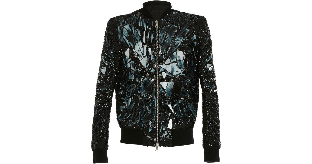 Balmain Broken Mirror Bomber Jacket in Black | Lyst Canada