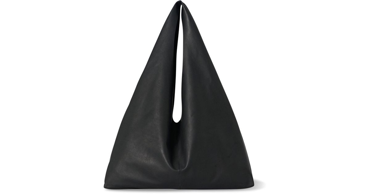 The Row Bindle Leather Hobo Bag in Black | Lyst