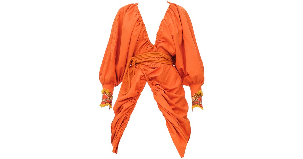 Andrea Iyamah Ilo Bubble Robe in Orange | Lyst