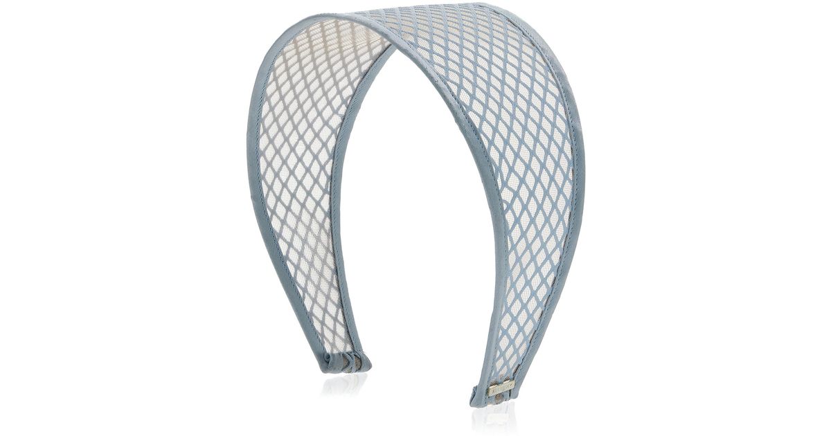 Lelet Giselle Fishnet Wide Headband in Gray | Lyst