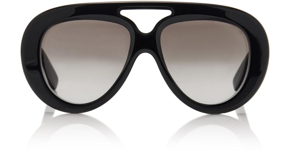 Loewe Curvy Oversized Aviator-frame Acetate Sunglasses in Black | Lyst