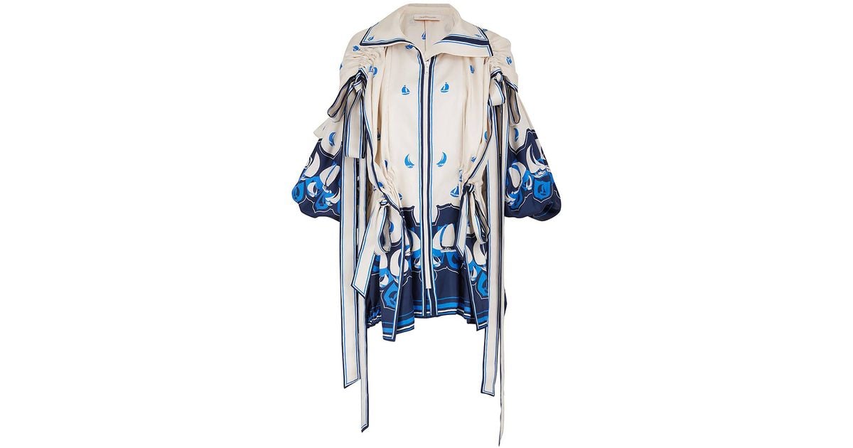 Zimmermann High Tide Silk Anorak Jacket in Blue | Lyst