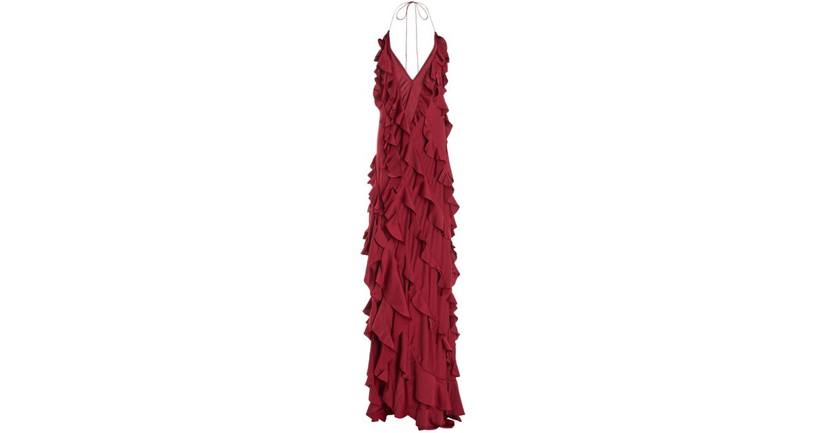 Anna October Exclusive Renata Ruffled Maxi Dress in Red | Lyst