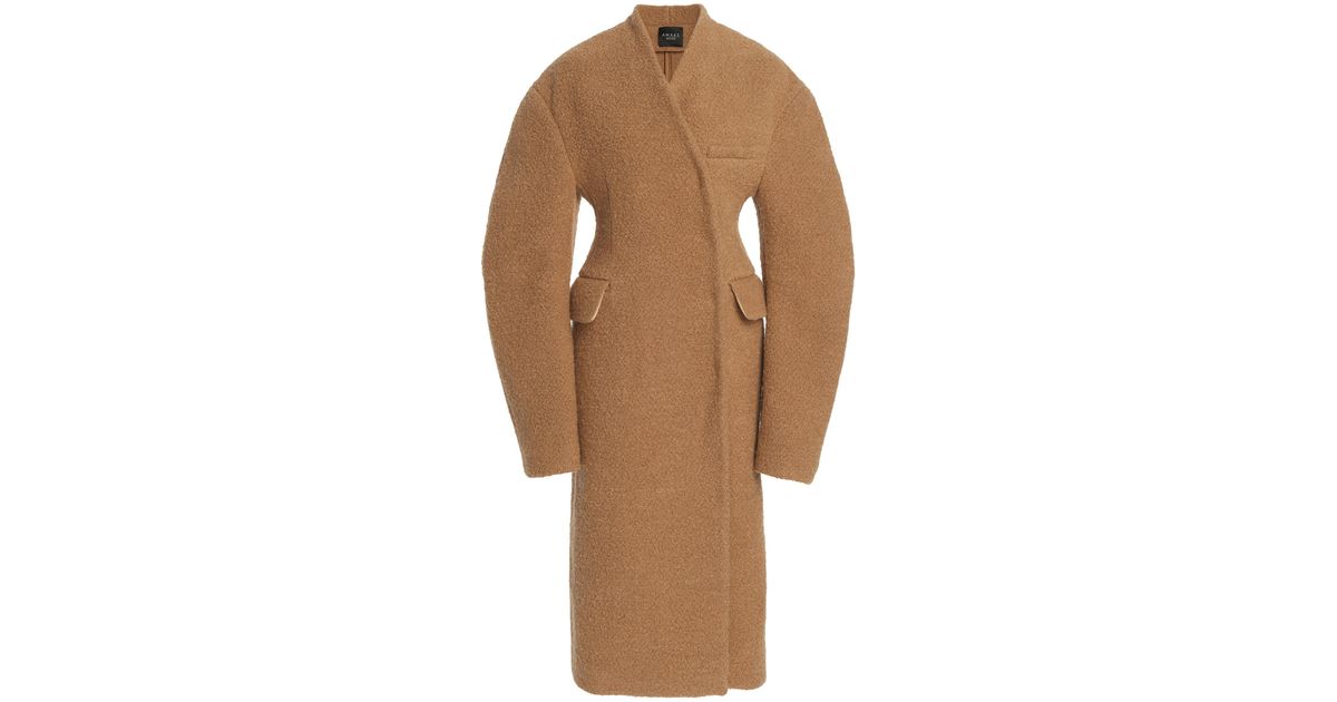 A.W.A.K.E. MODE Sculpted Wool Coat in Brown | Lyst