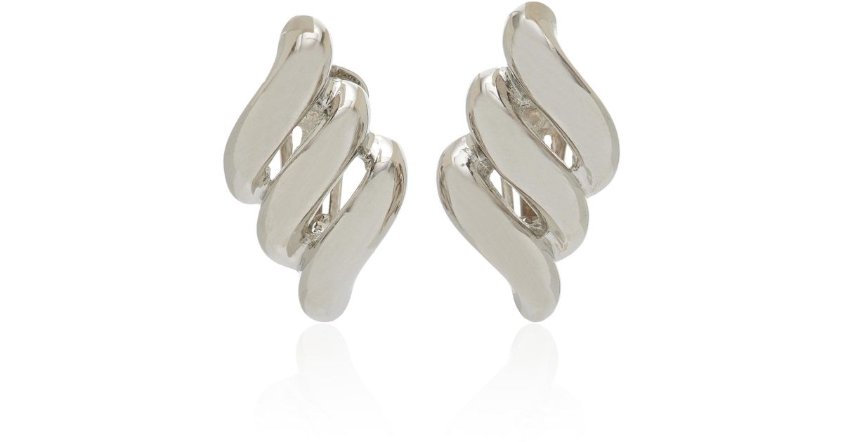 Ben-Amun Exclusive Silver-tone Clip-on Earrings in Metallic | Lyst